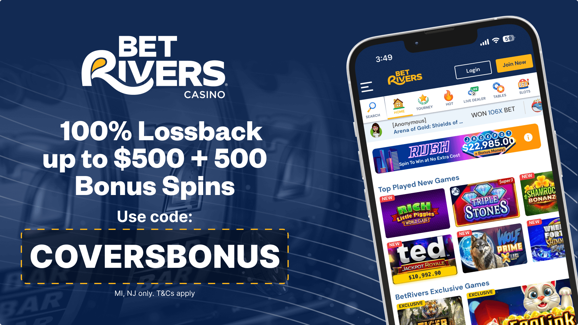 BetRivers Casino Review 2025: $500 Lossback + 500 Spins