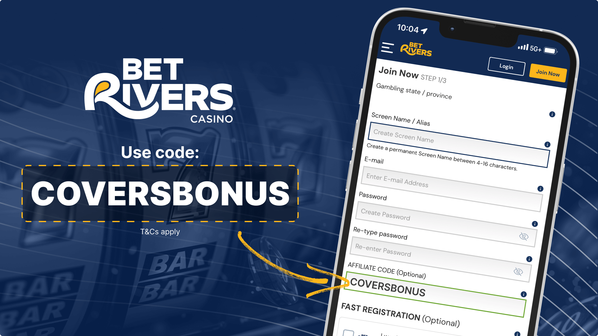 BetRivers Casino Bonus Code 2026: 'COVERSBONUS' for $500